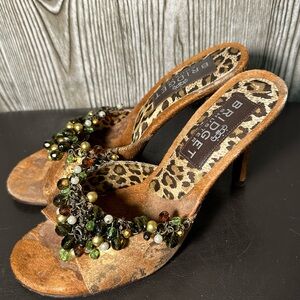 Bridget Shuster | Shoes | Calf Hair Beaded Open Toe Heels Sz 8 | Poshmark